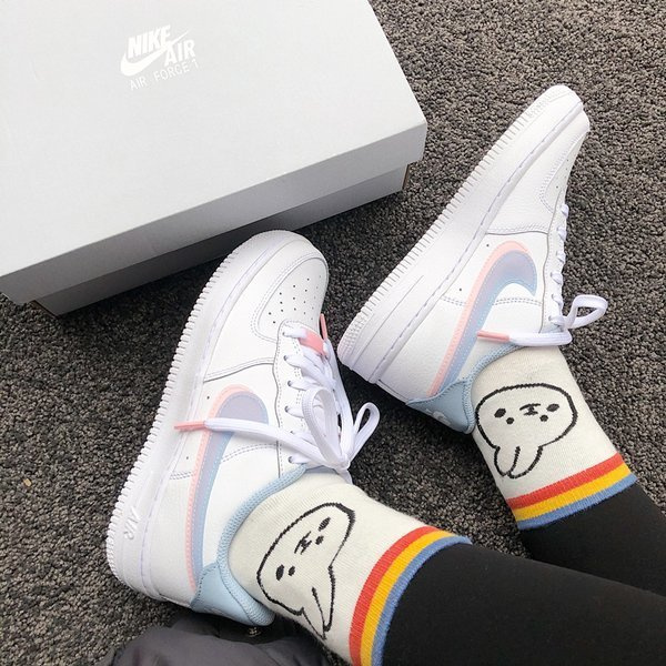 Buty Nike Air Force 1 (CW1574-100) WHITE/LT ARMORY BLUE-ARCTIC PUNCH ...